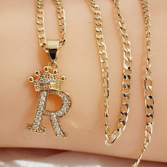 14k Gold Plated | Jewelry | R Initial Necklace | Poshmark